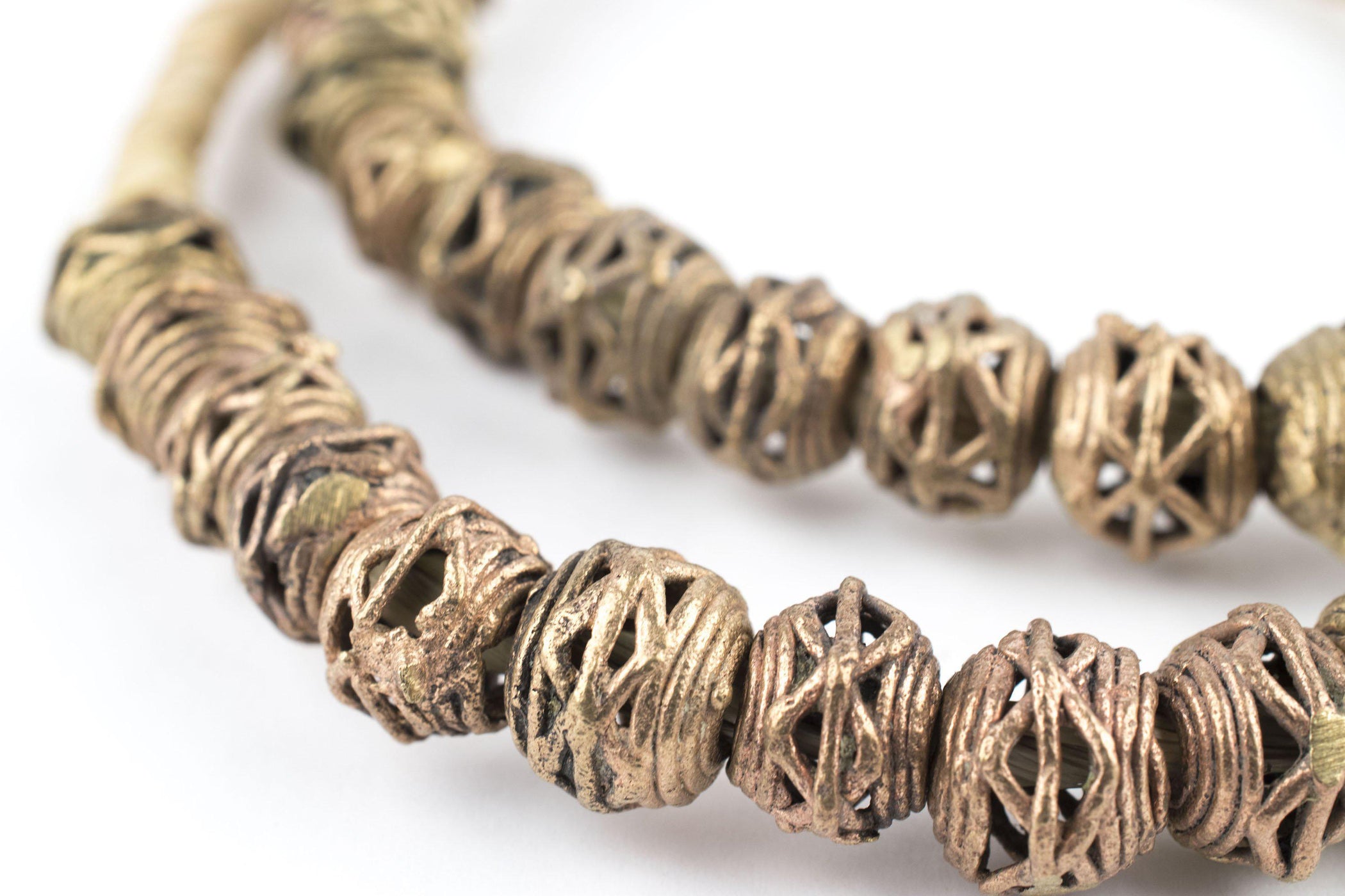 African Brass Filigree Globe Beads — The Bead Chest