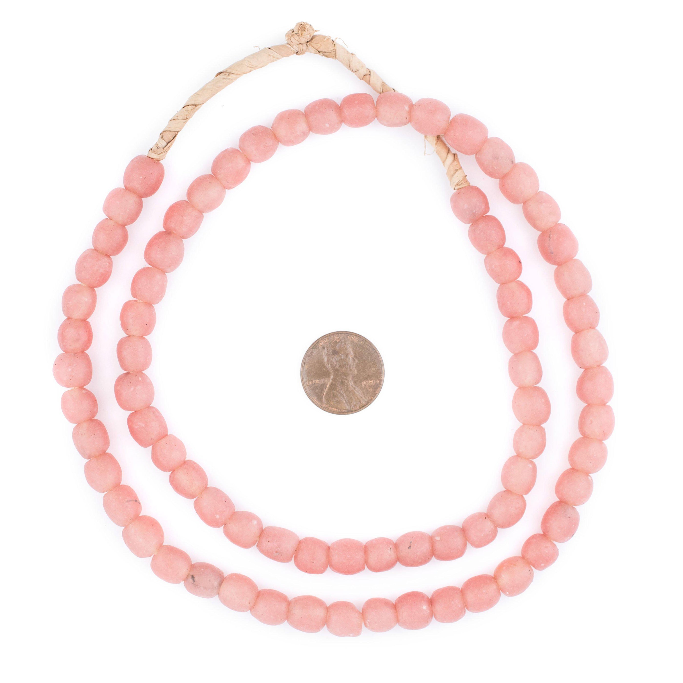 Opaque Rose Pink Recycled Glass Beads (9mm) — The Bead Chest