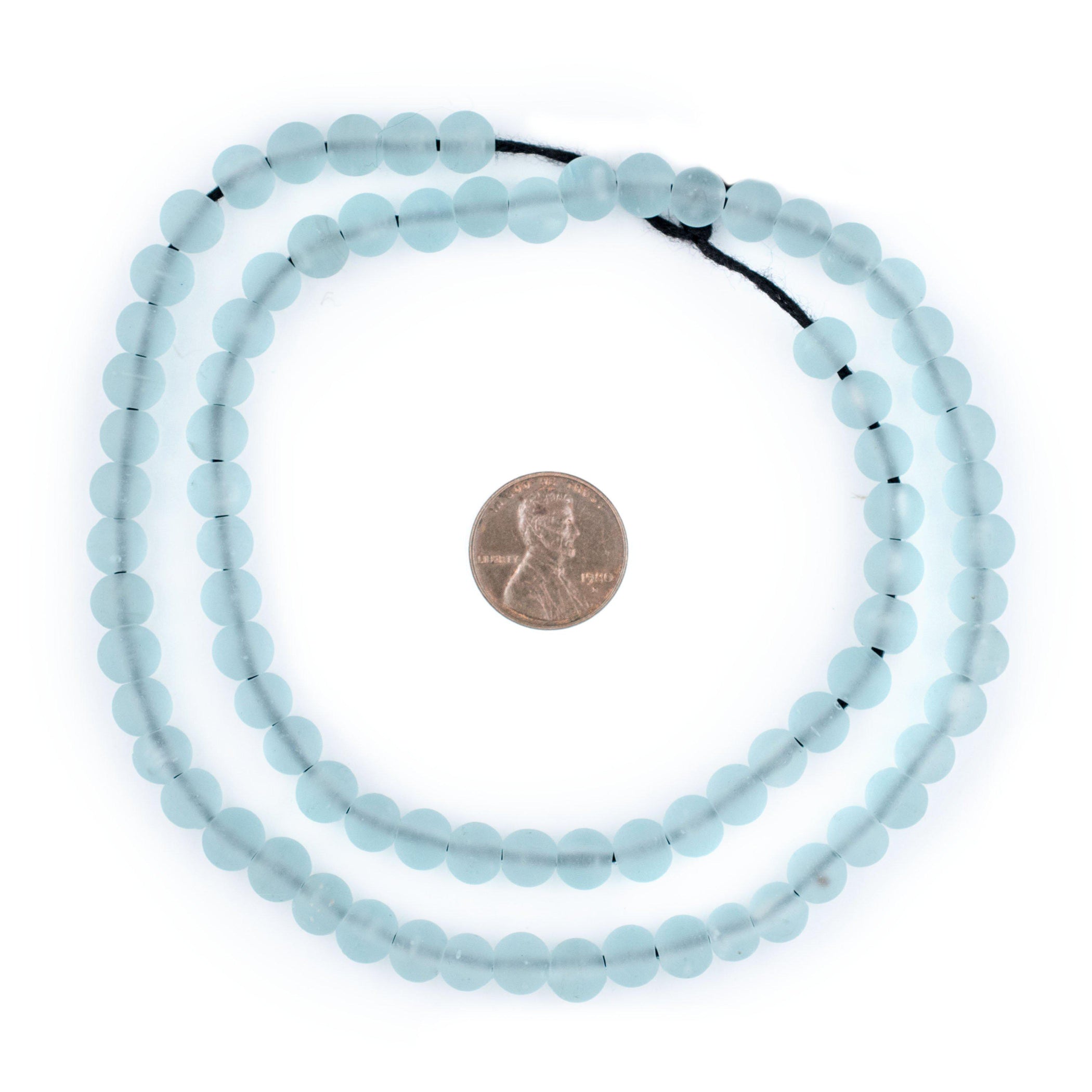 Clear Marine Frosted Sea Glass Beads (7mm) — The Bead Chest