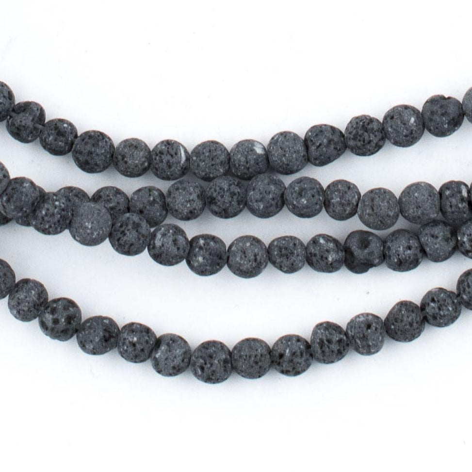 Grey Volcanic Lava Beads (4mm) — The Bead Chest
