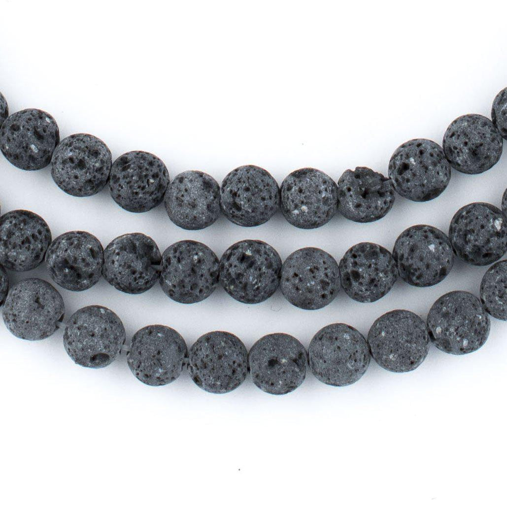 Grey Volcanic Lava Beads (6mm) — The Bead Chest