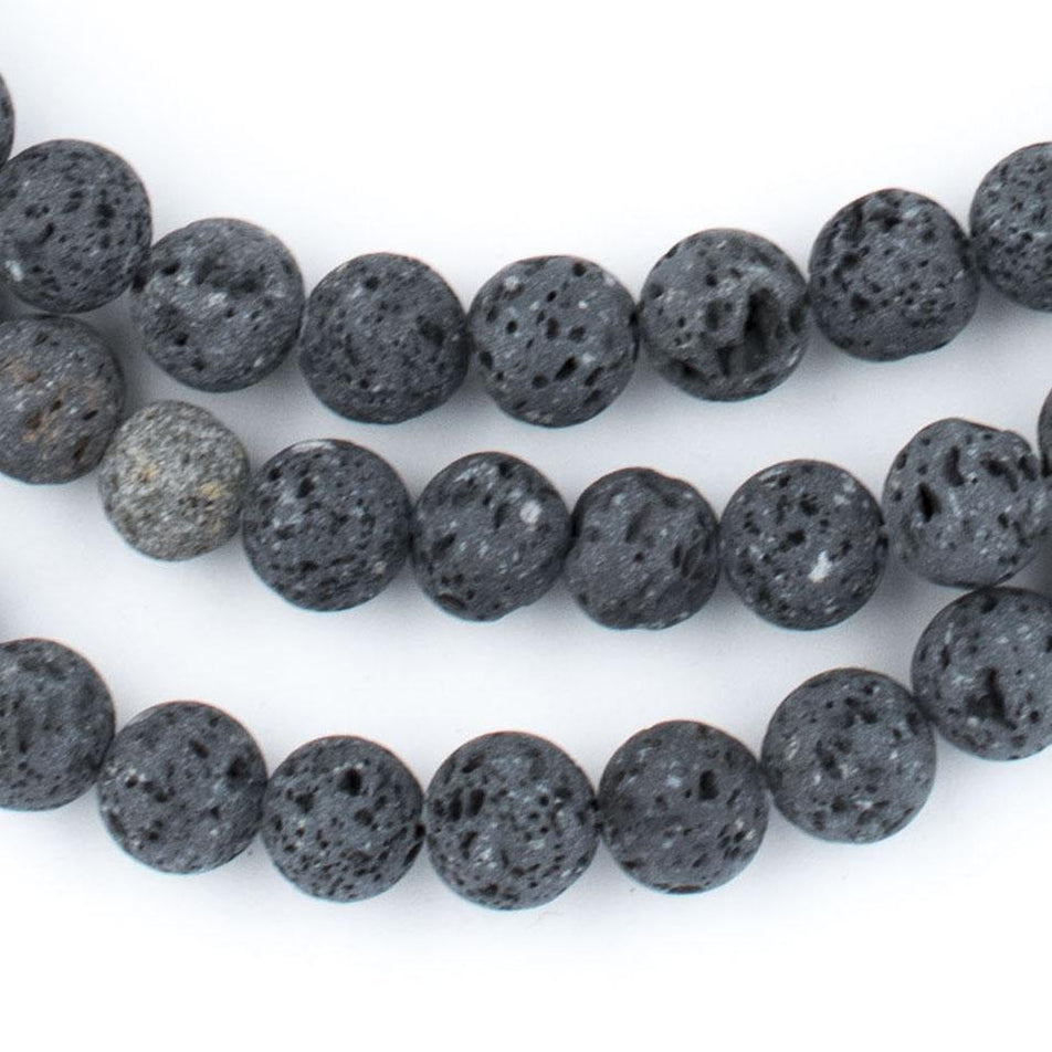 Grey Volcanic Lava Beads (8mm) — The Bead Chest