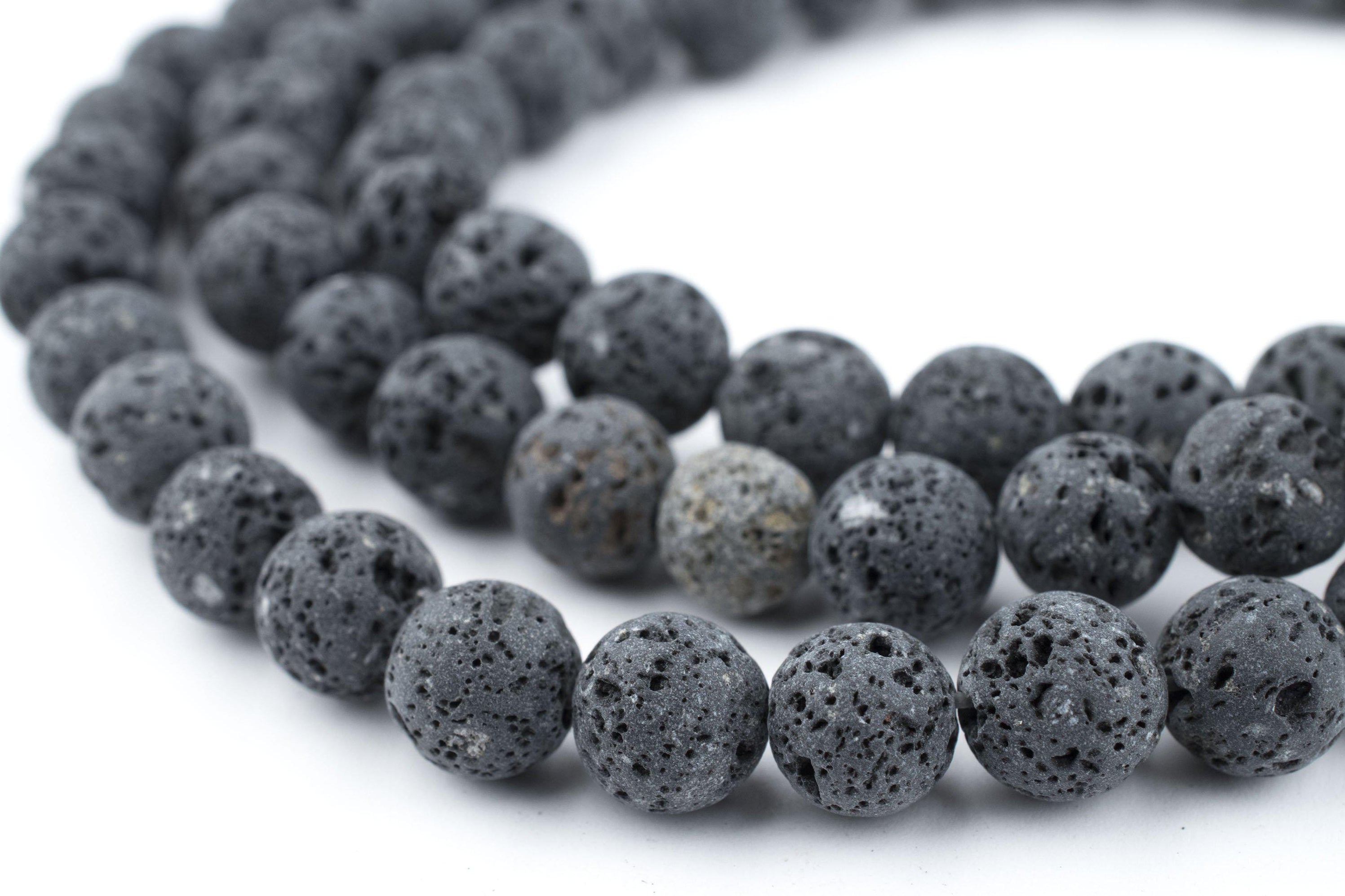 Grey Volcanic Lava Beads (8mm) — The Bead Chest