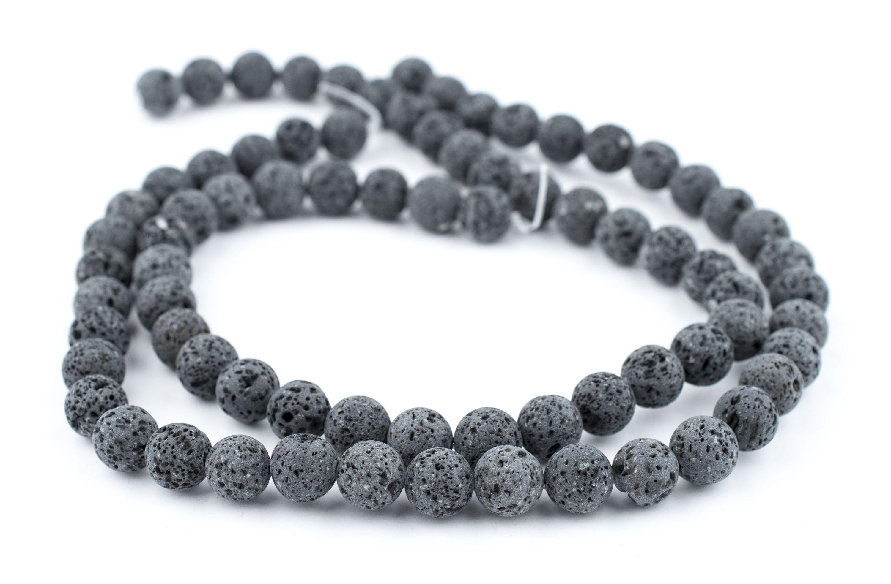 Grey Volcanic Lava Beads (10mm) — The Bead Chest