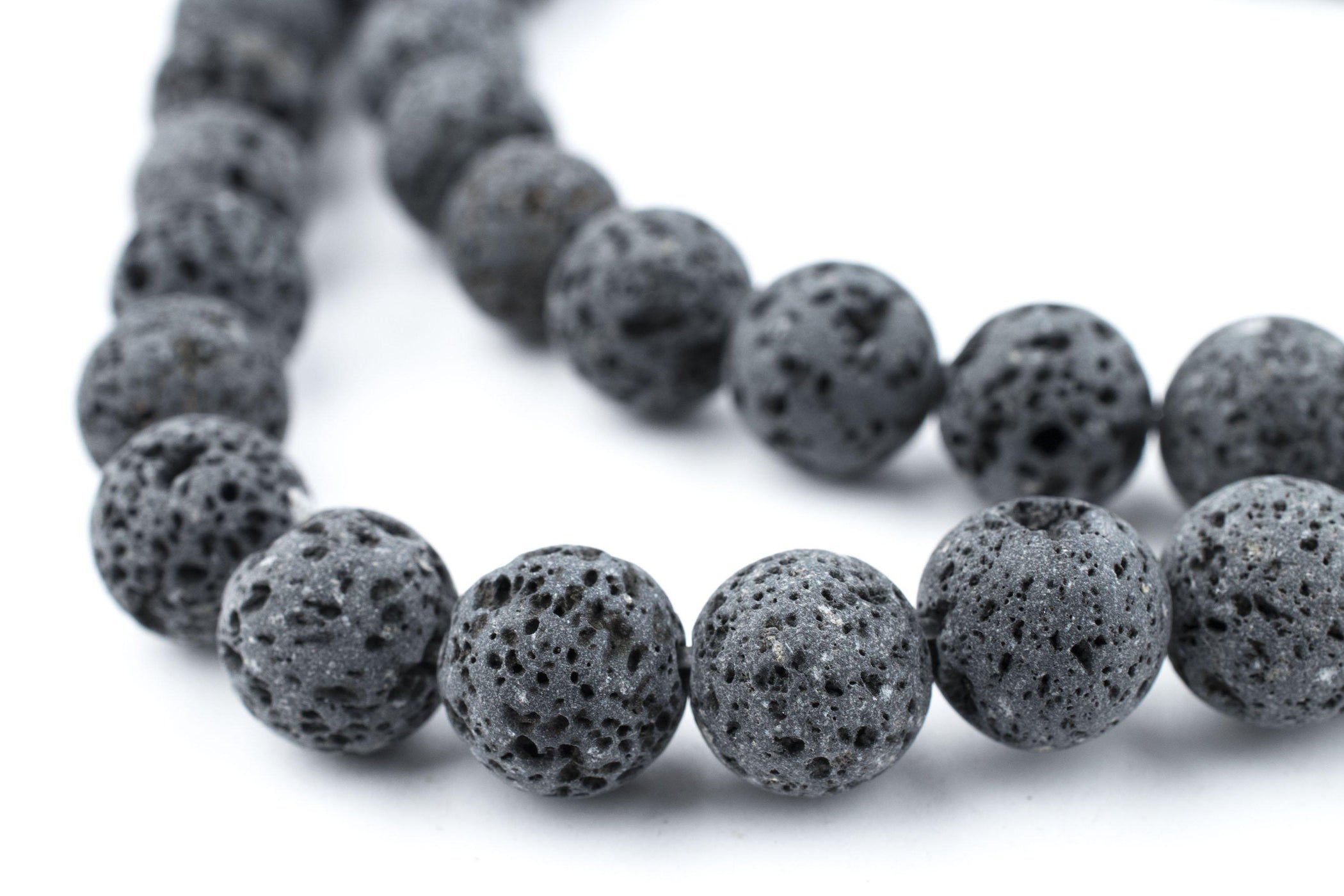 Grey Volcanic Lava Beads (10mm) — The Bead Chest