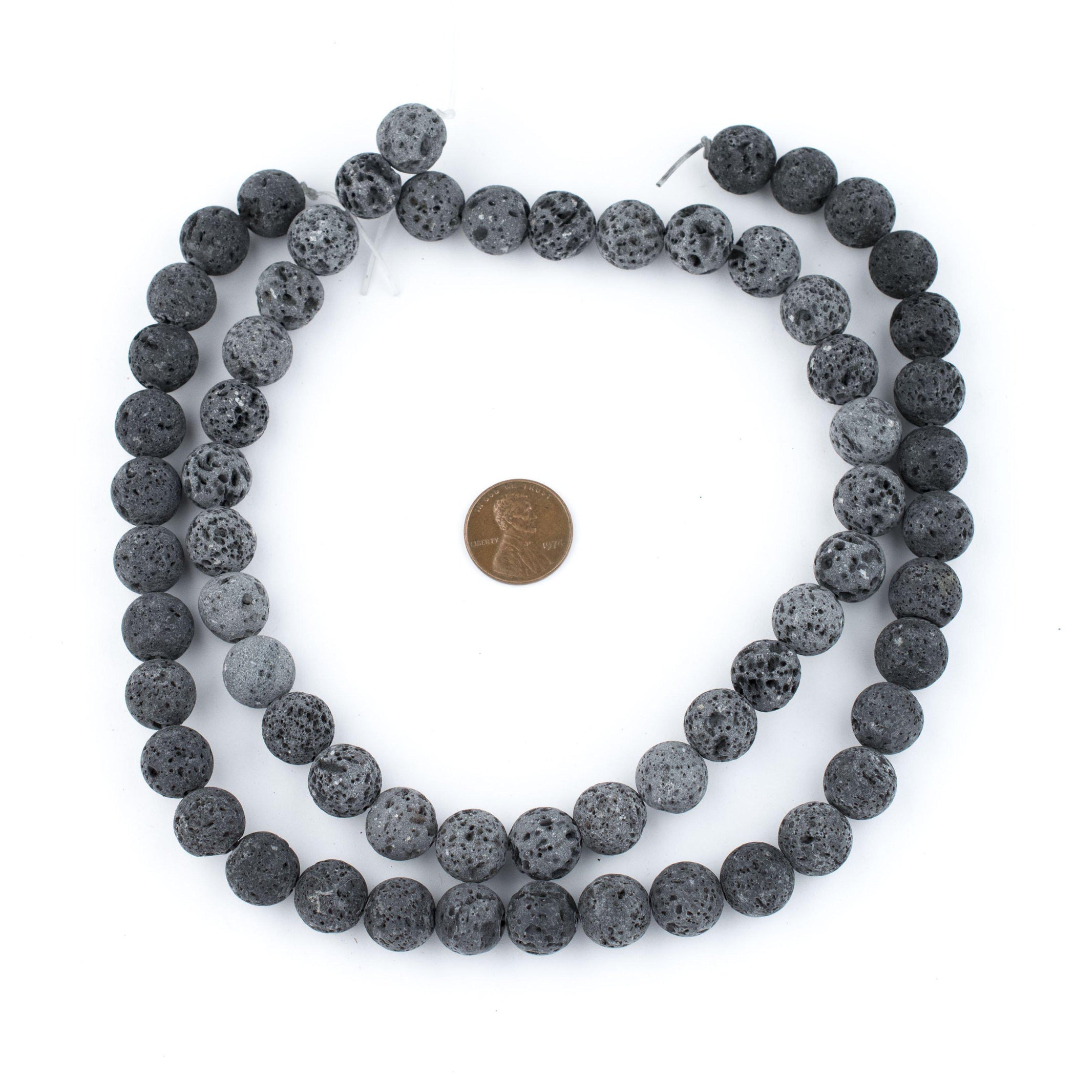 Grey Volcanic Lava Beads (12mm) — The Bead Chest