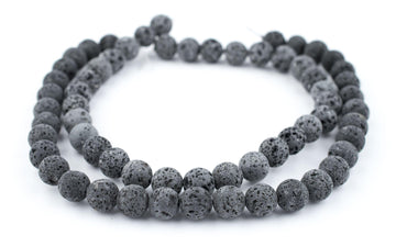 Grey Volcanic Lava Beads (12mm) — The Bead Chest