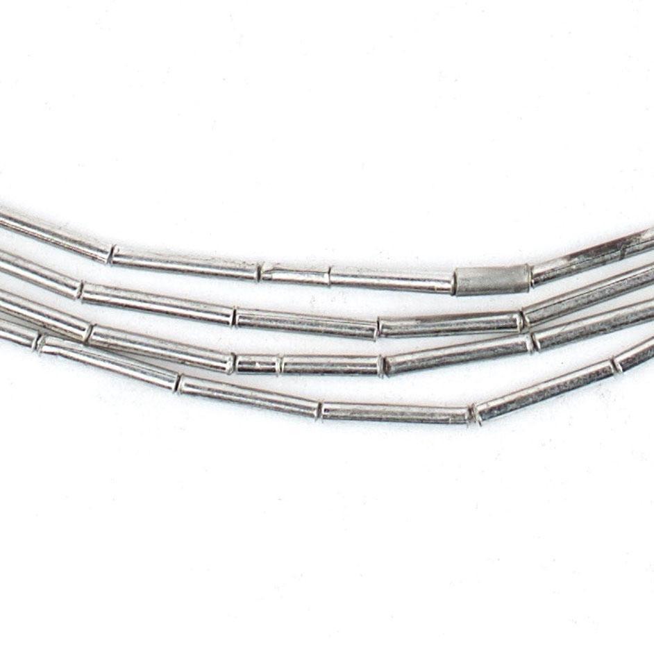 Shiny White Metal Tube Beads (1.5mm) — The Bead Chest