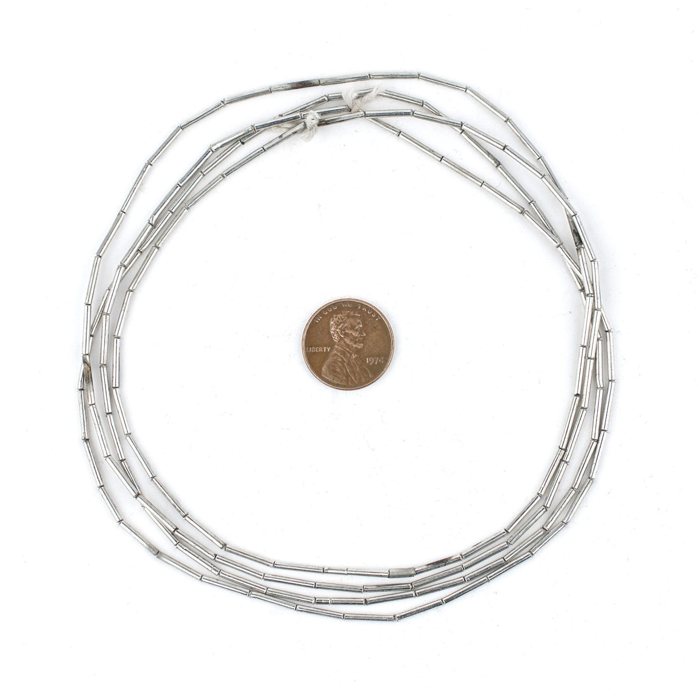 Shiny White Metal Tube Beads (1.5mm) — The Bead Chest