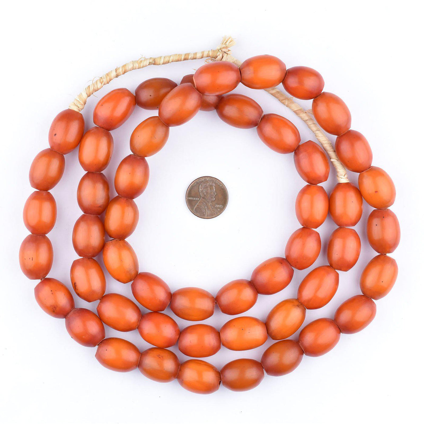 Rich Red Oval Kenya Amber Resin Beads (Long Strand) — The Bead Chest