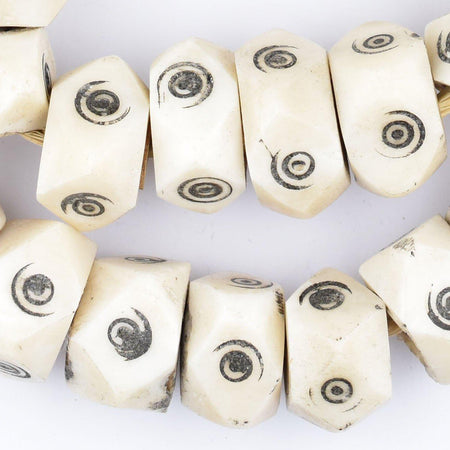 Carved Eye Batik Bone Beads (Faceted) — The Bead Chest