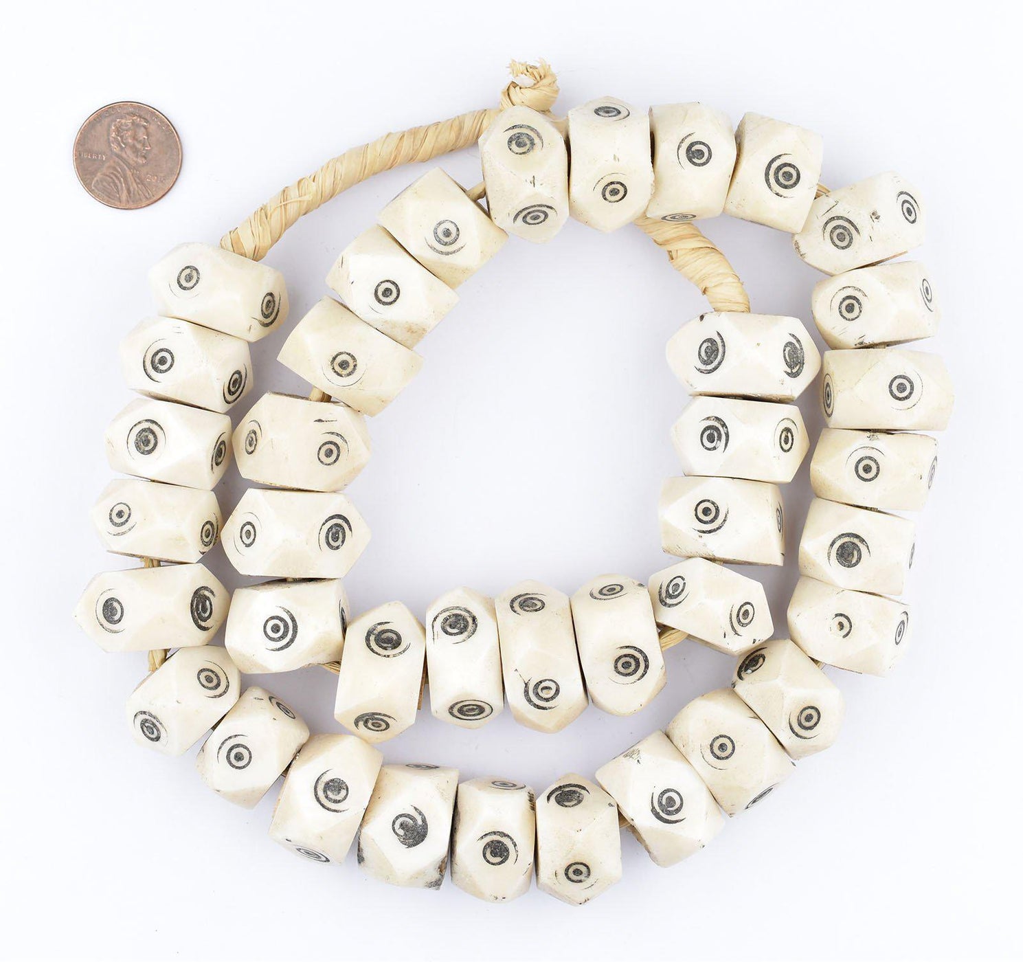 Carved Eye Batik Bone Beads (Faceted) — The Bead Chest