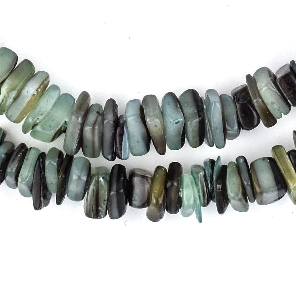 Fern Green Square Cut Natural Shell Heishi Beads (8mm) — The Bead Chest