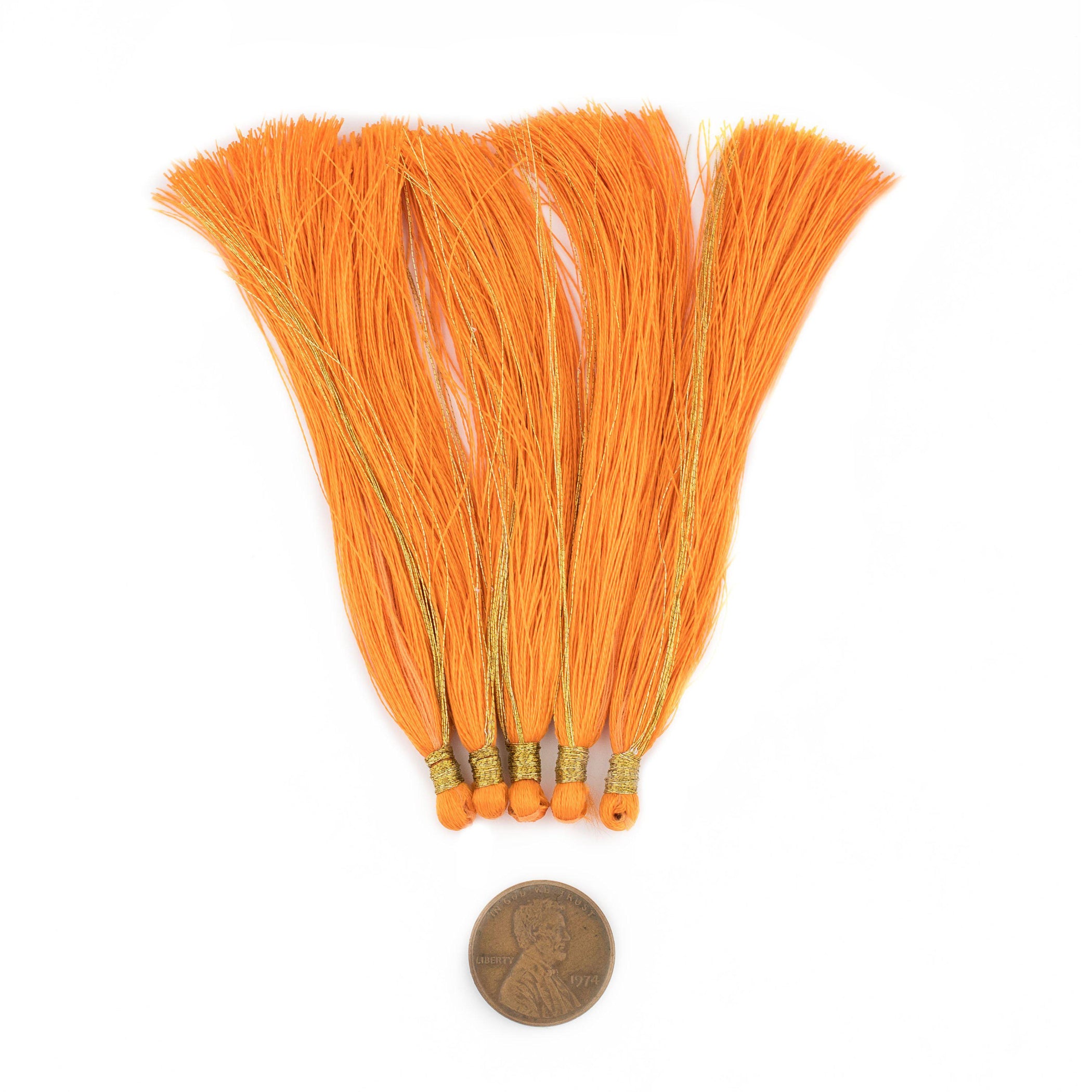Orange 9cm Silk Tassels (5 Pack) — The Bead Chest