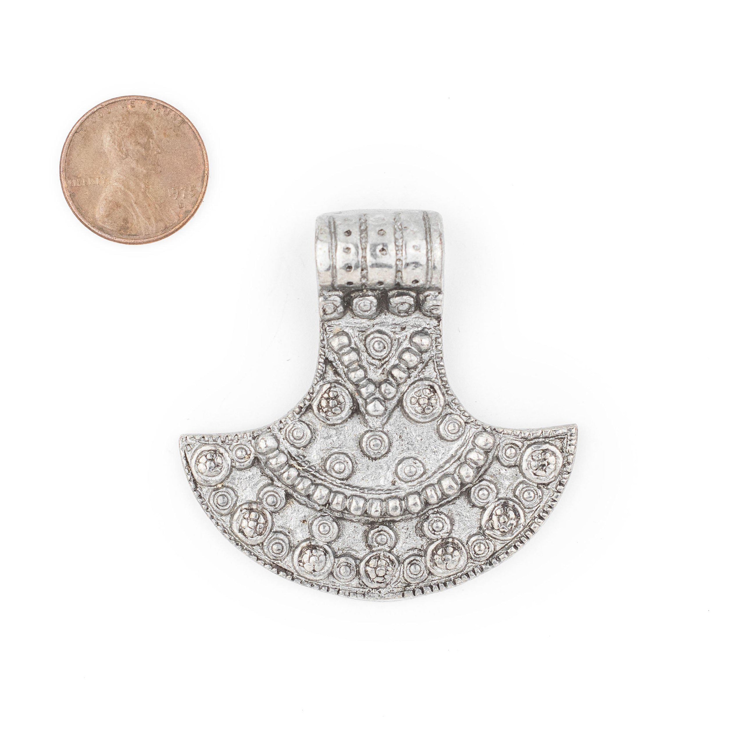 Silver Patterned Shield Pendant (50x50mm) — The Bead Chest