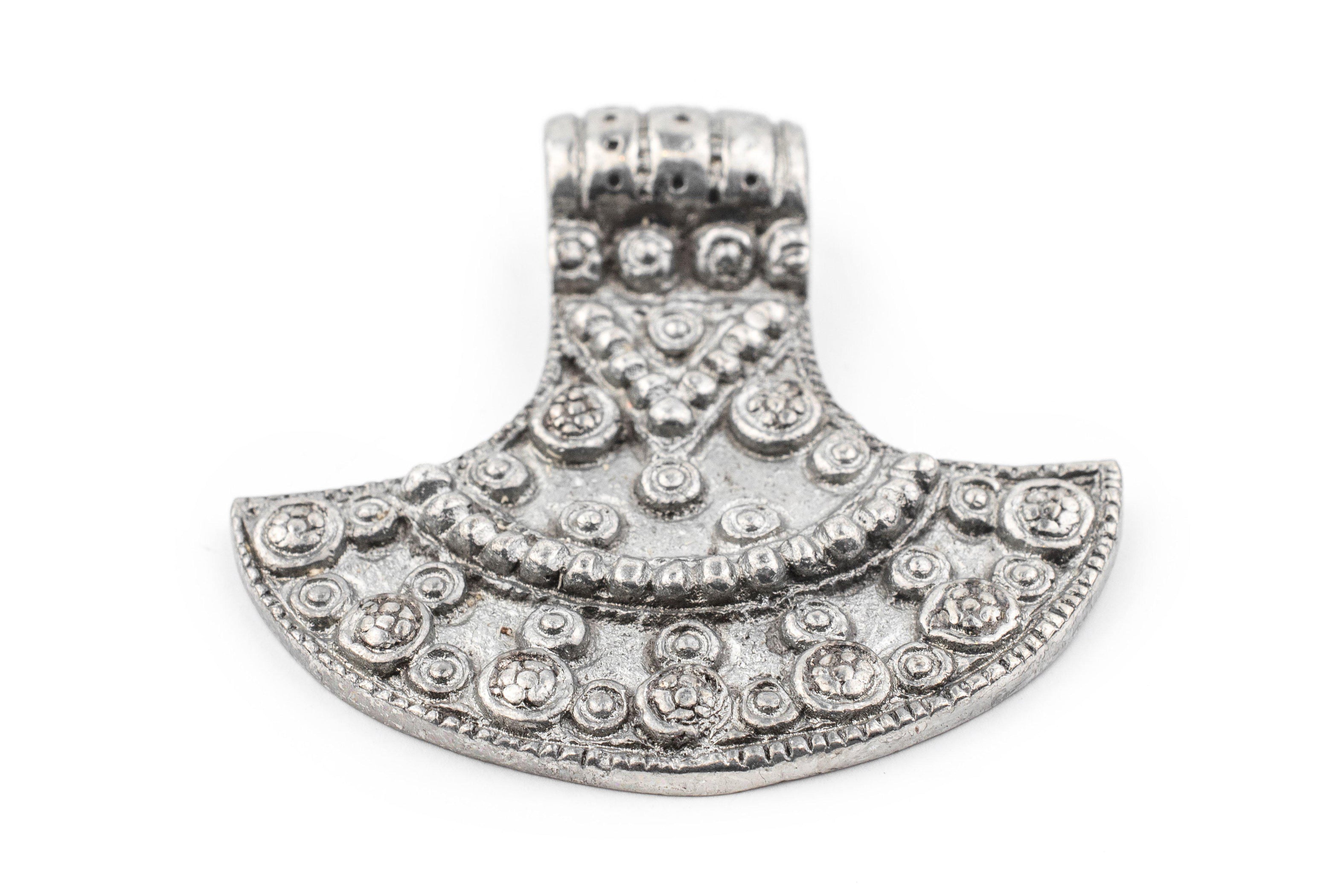 Silver Patterned Shield Pendant (50x50mm) — The Bead Chest