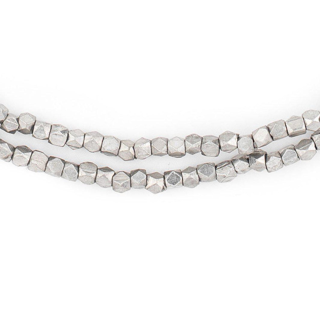 Dark Silver Faceted Tiny Diamond Cut Beads (2mm) — The Bead Chest