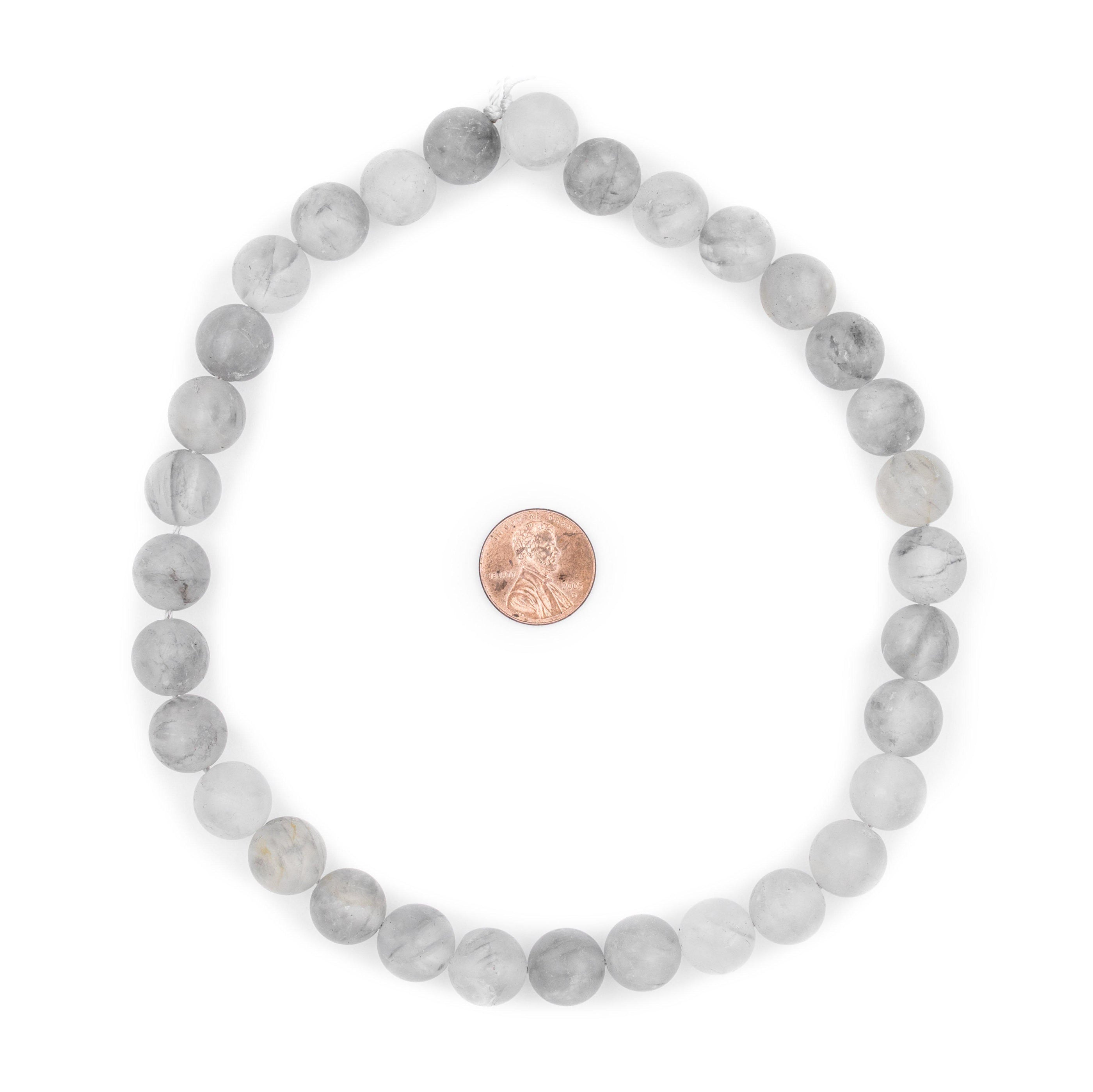 Matte Round Cloudy Quartz Beads (12mm) — The Bead Chest