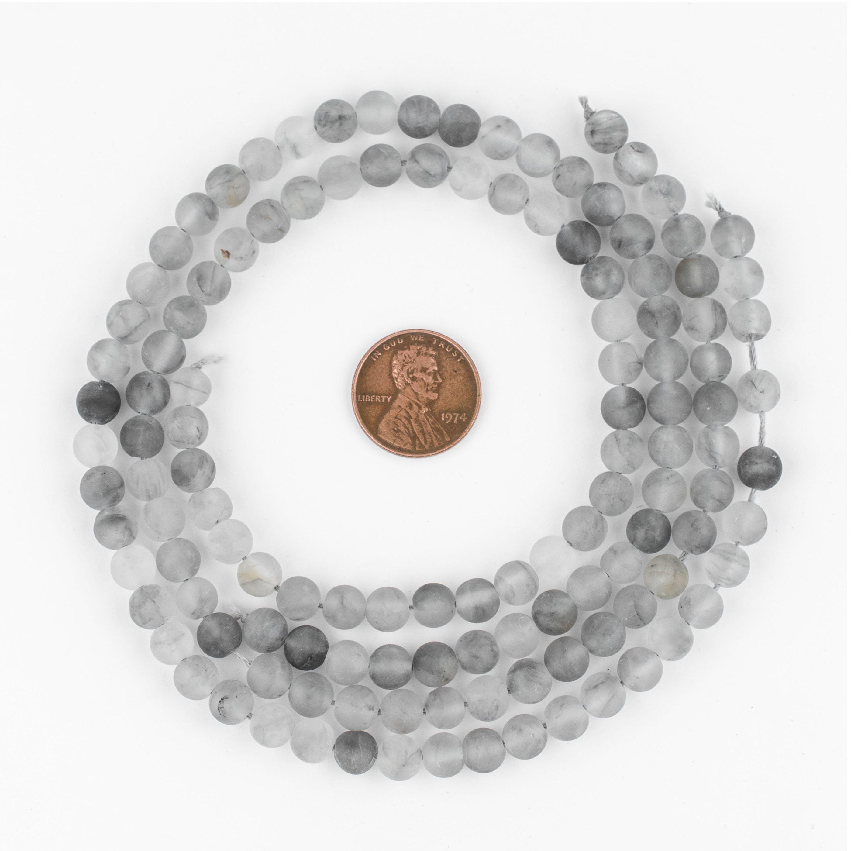 Matte Round Cloudy Quartz Beads (6mm) — The Bead Chest