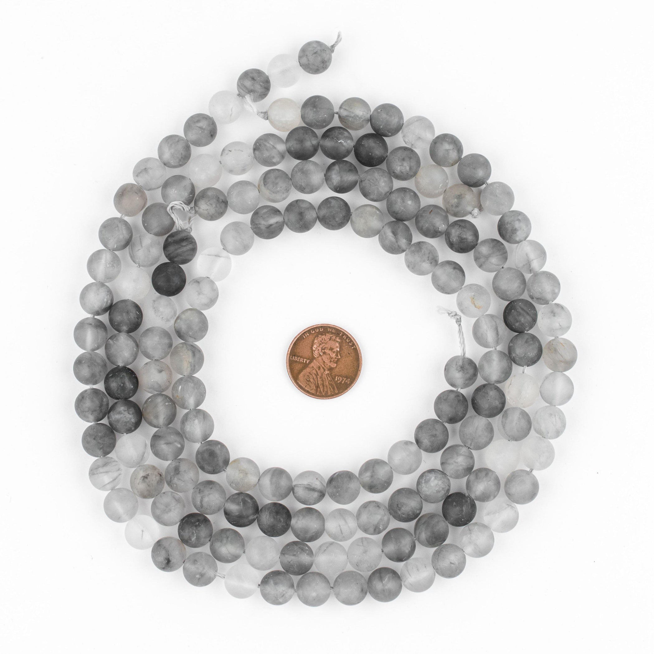Matte Round Cloudy Quartz Beads (8mm) — The Bead Chest