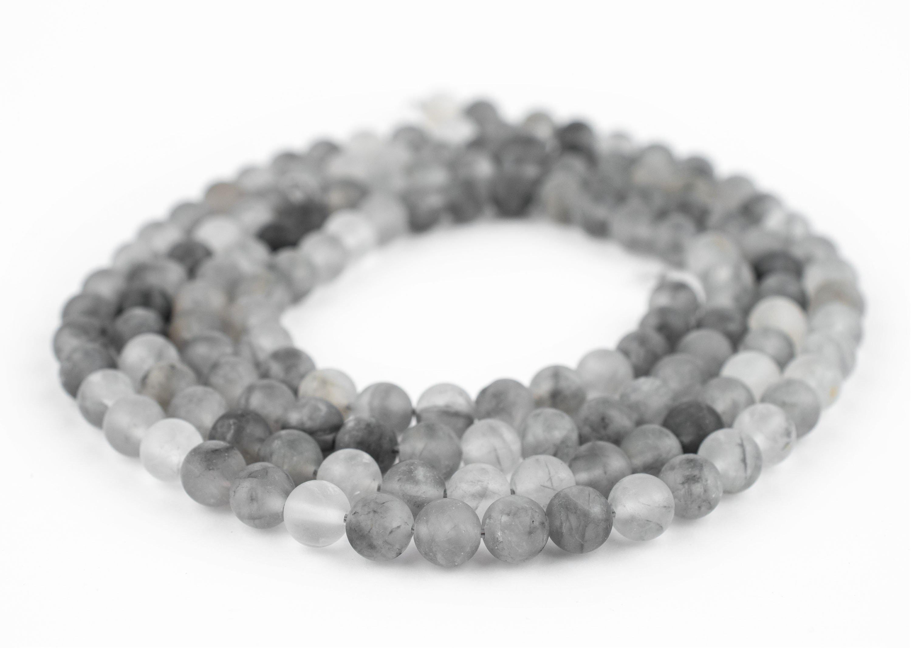 Matte Round Cloudy Quartz Beads (8mm) — The Bead Chest