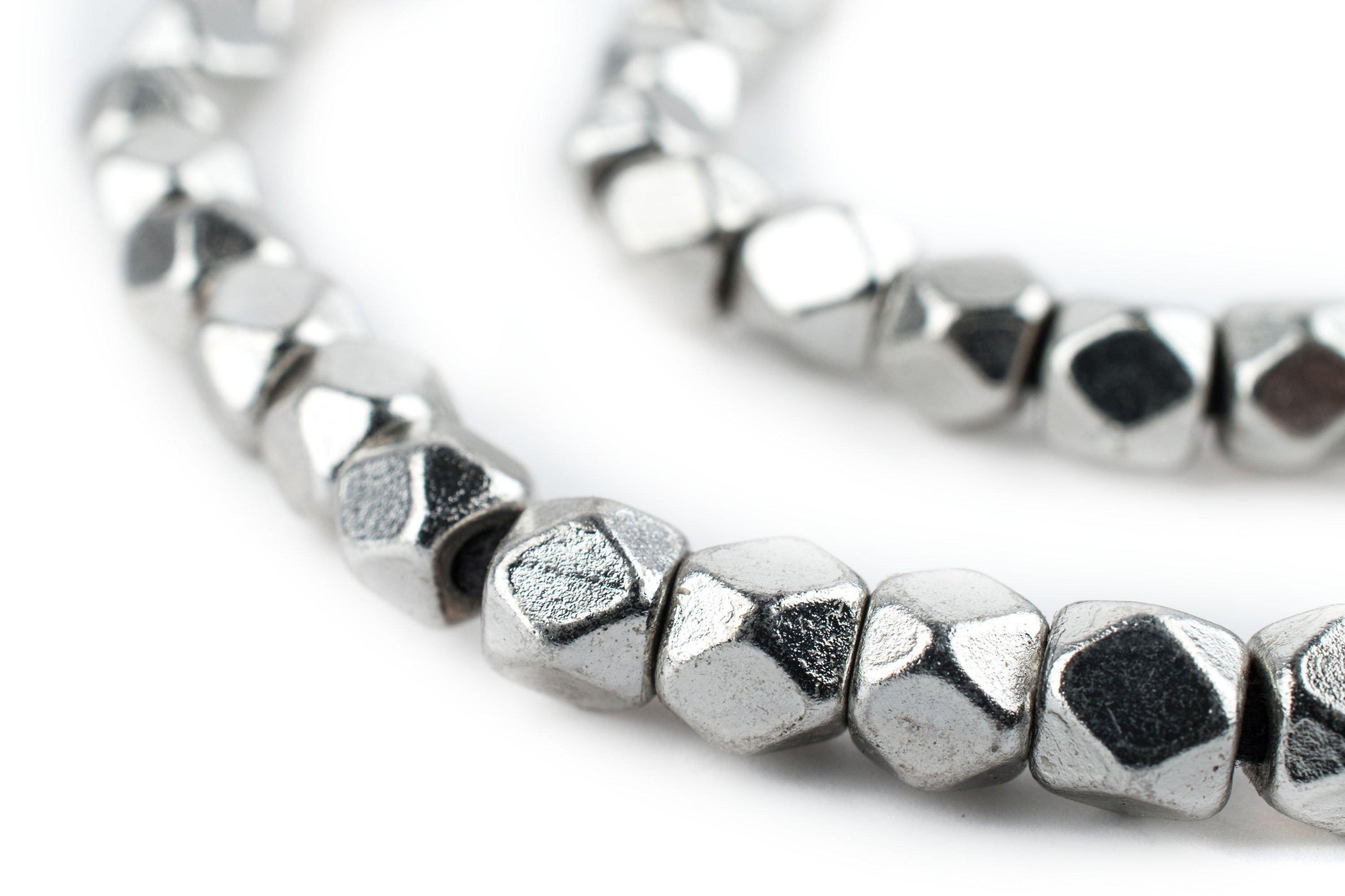 Silver Faceted Diamond Cut Beads (6mm) — The Bead Chest