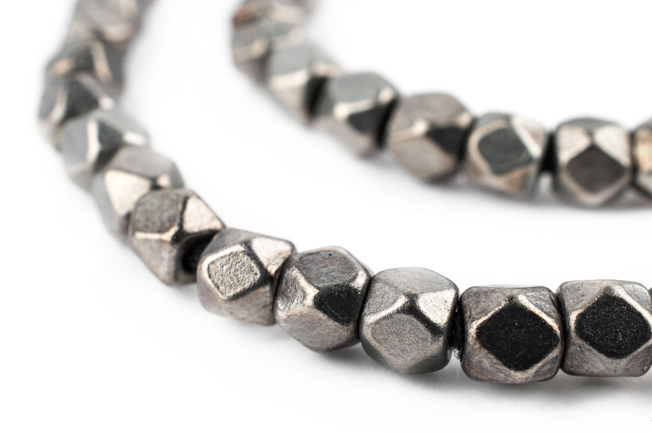 Dark Silver Faceted Diamond Cut Beads (6mm) — The Bead Chest