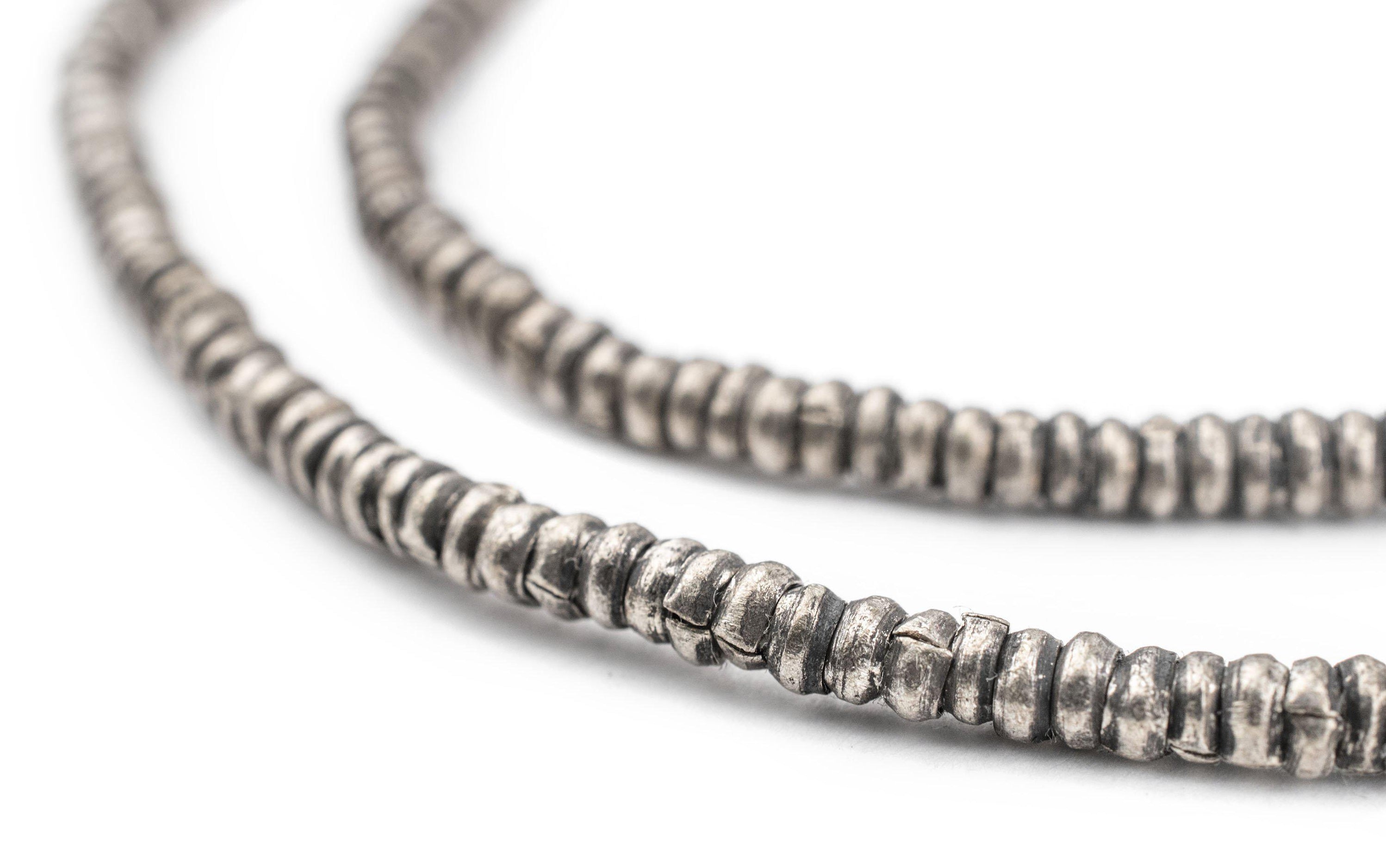 Dark Silver Heishi Ethiopian Beads (Set of 2) — The Bead Chest