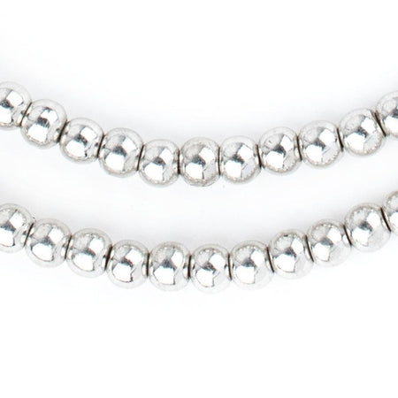 Bright Silver Round Sphere Beads (6mm) — The Bead Chest