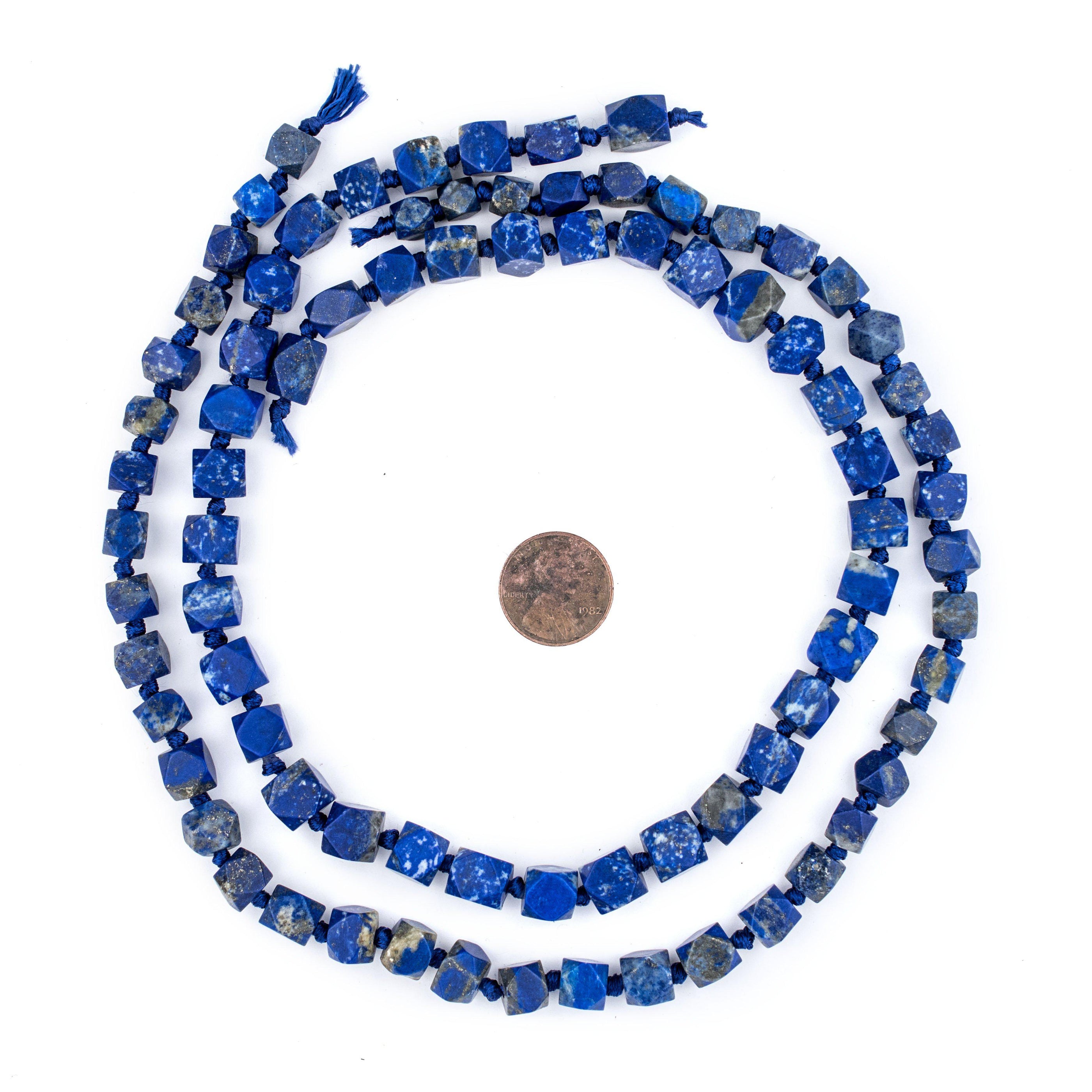 Cornerless Cube Lapis Lazuli Beads (7-10mm) — The Bead Chest