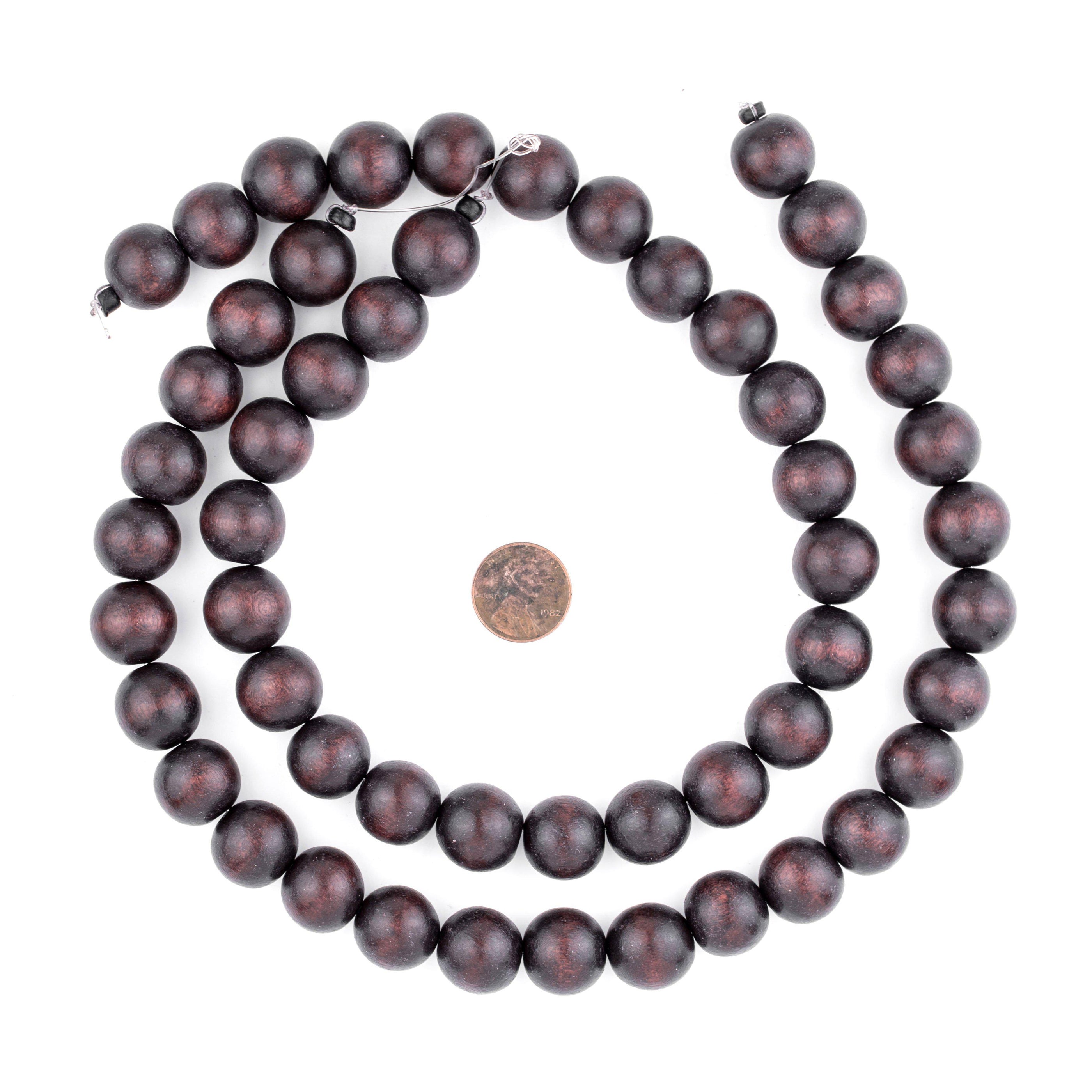 Dark Brown Natural Wood Beads (16mm) — The Bead Chest