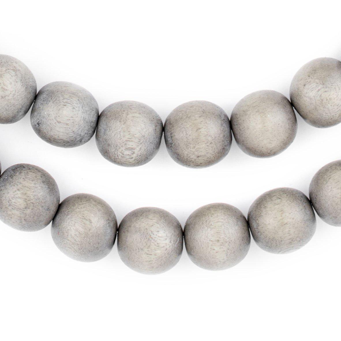 Grey Natural Wood Beads (12mm) — The Bead Chest