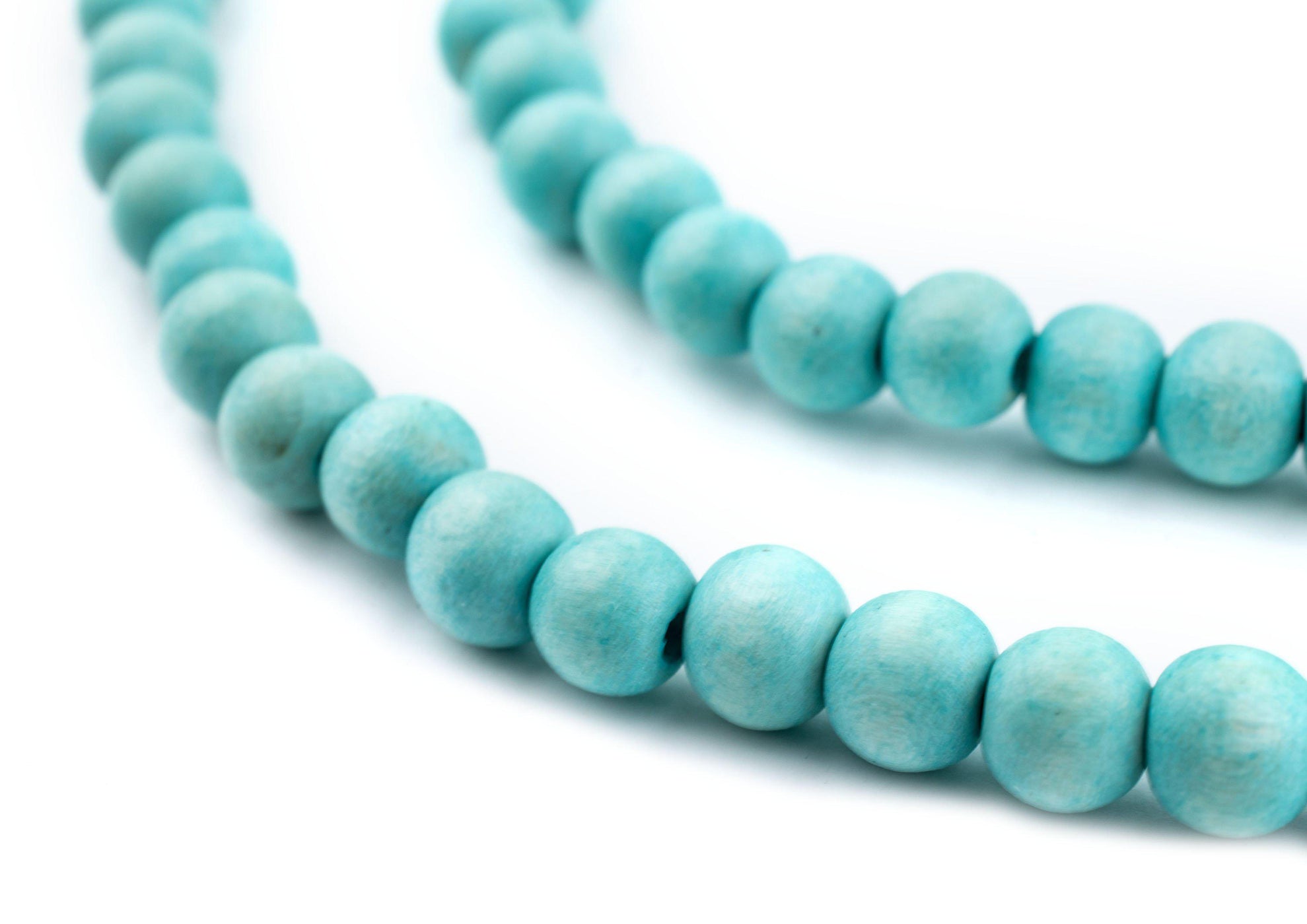 Mint Green Natural Wood Beads (8mm) — The Bead Chest