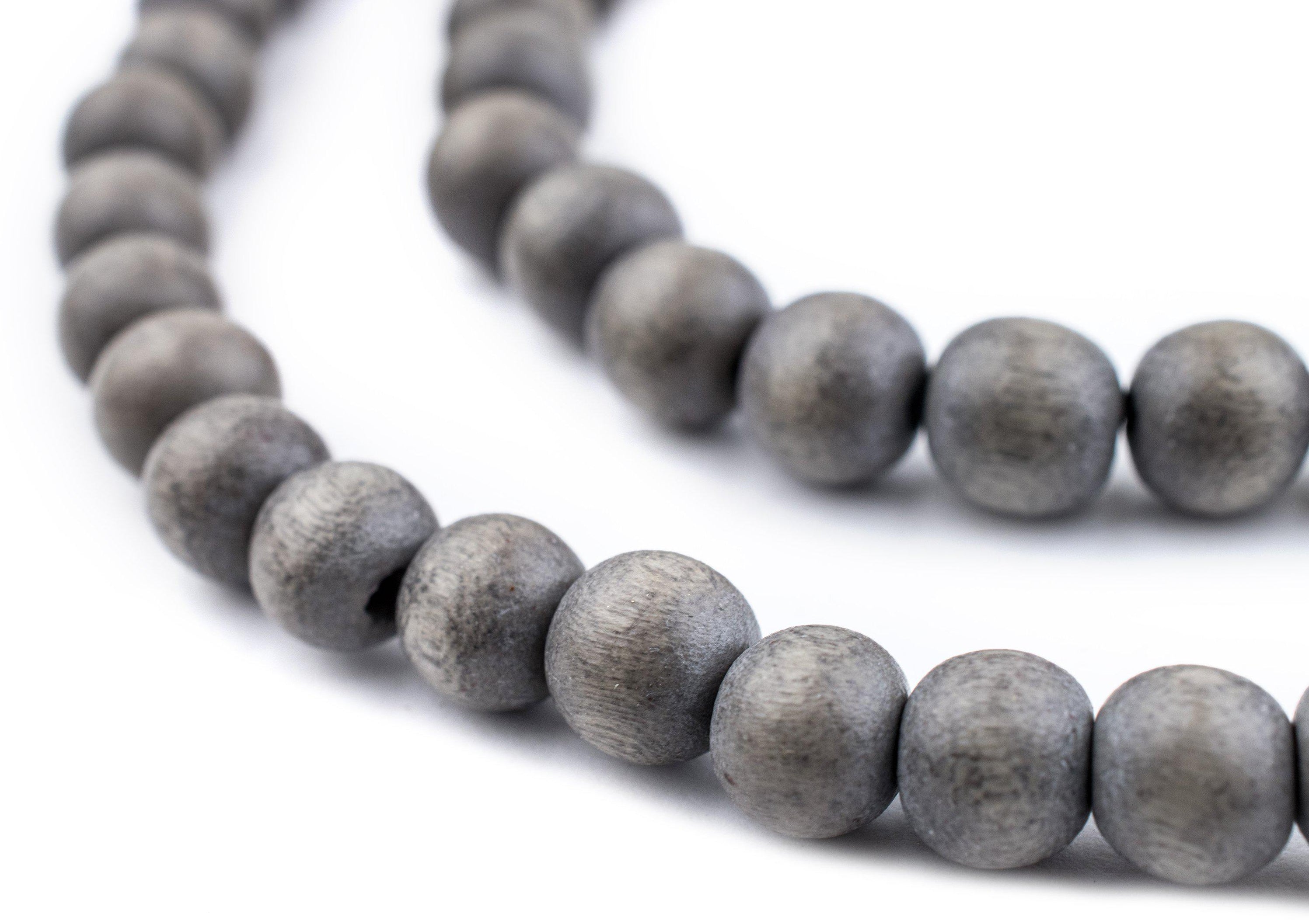 Grey Natural Wood Beads (8mm) — The Bead Chest