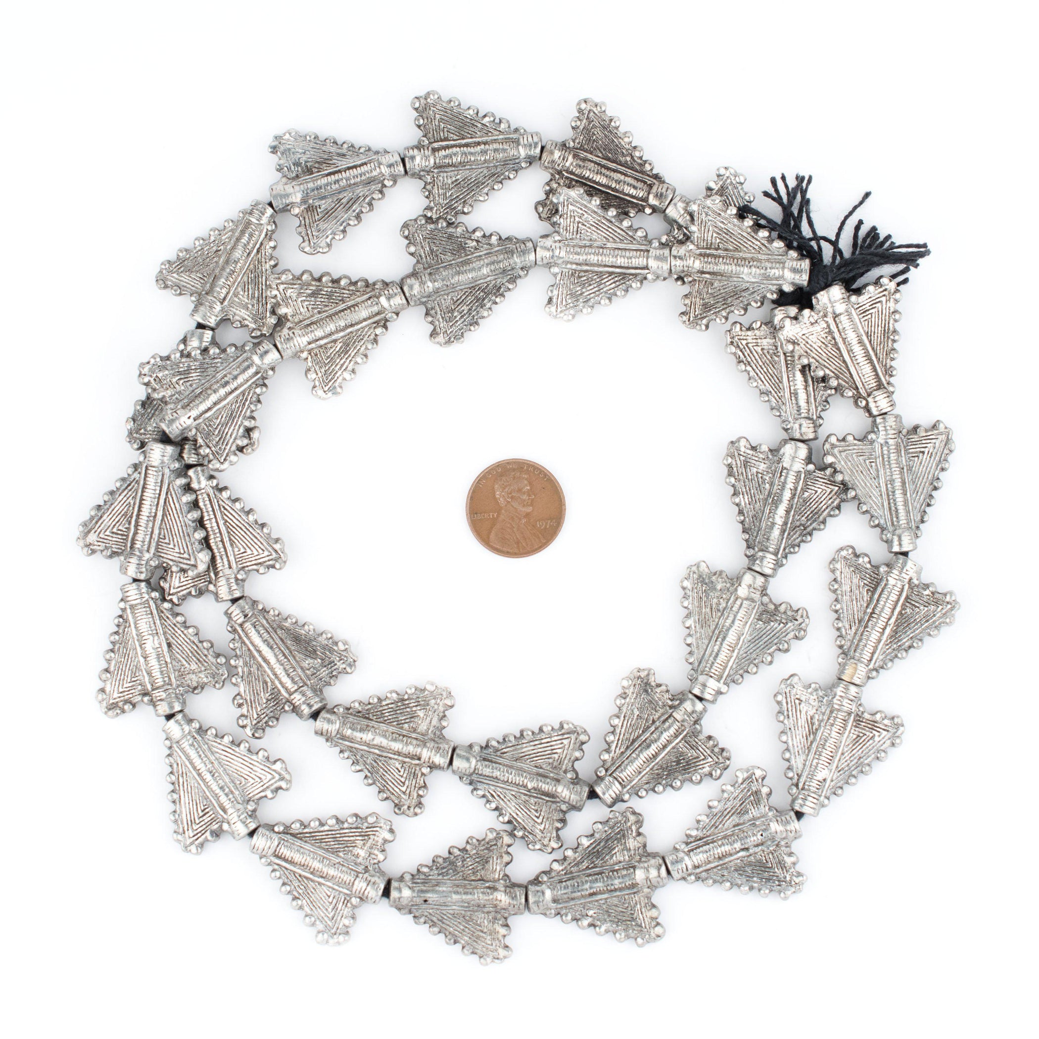 Silver Triangular Baule Beads (27x26mm) — The Bead Chest