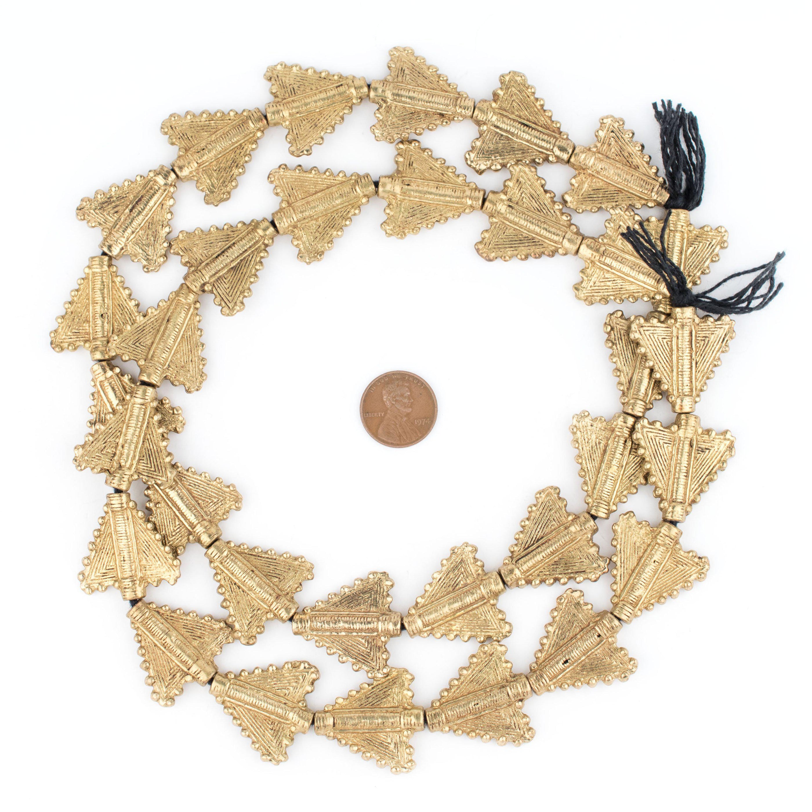 Brass Triangular Baule Beads (27x26mm) — The Bead Chest