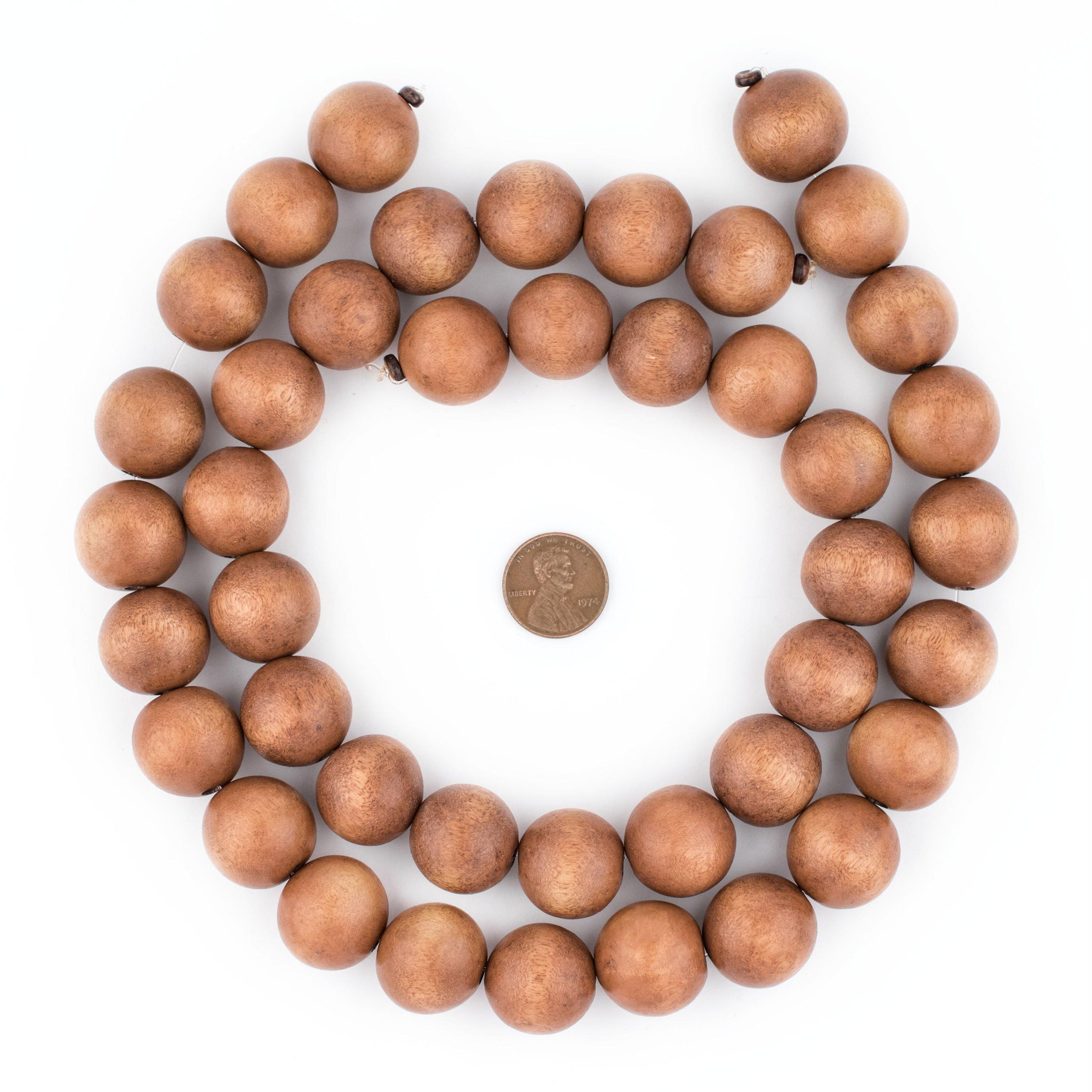 Light Brown Natural Wood Beads (20mm) — The Bead Chest