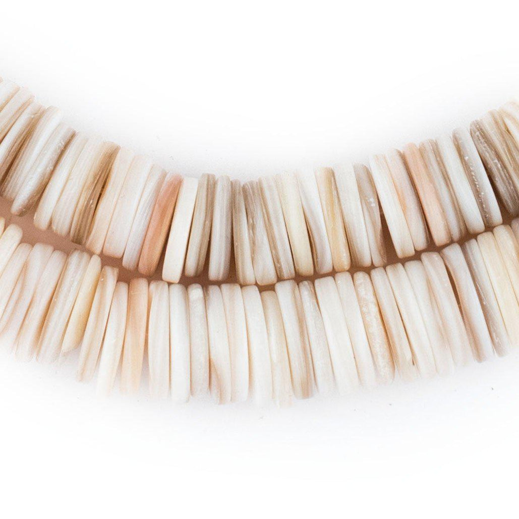 White Ocean Sea Shell Heishi Beads (12mm) — The Bead Chest