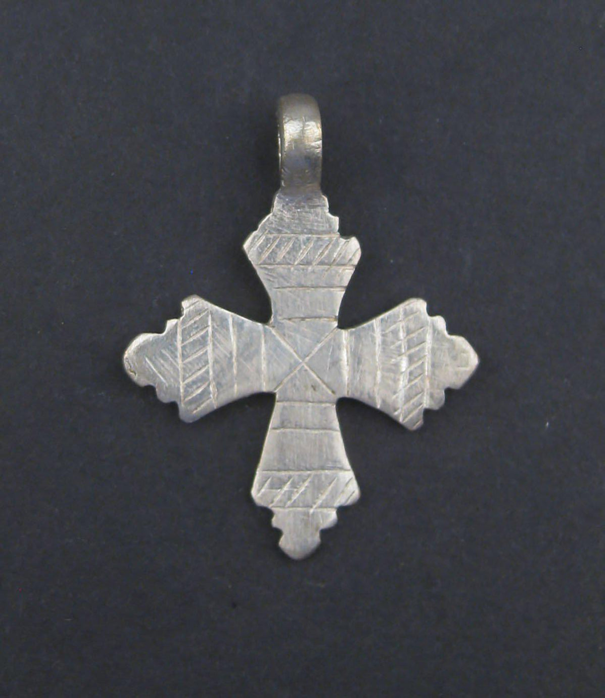 Fancy Patterned Ethiopian Silver Cross Pendant — The Bead Chest