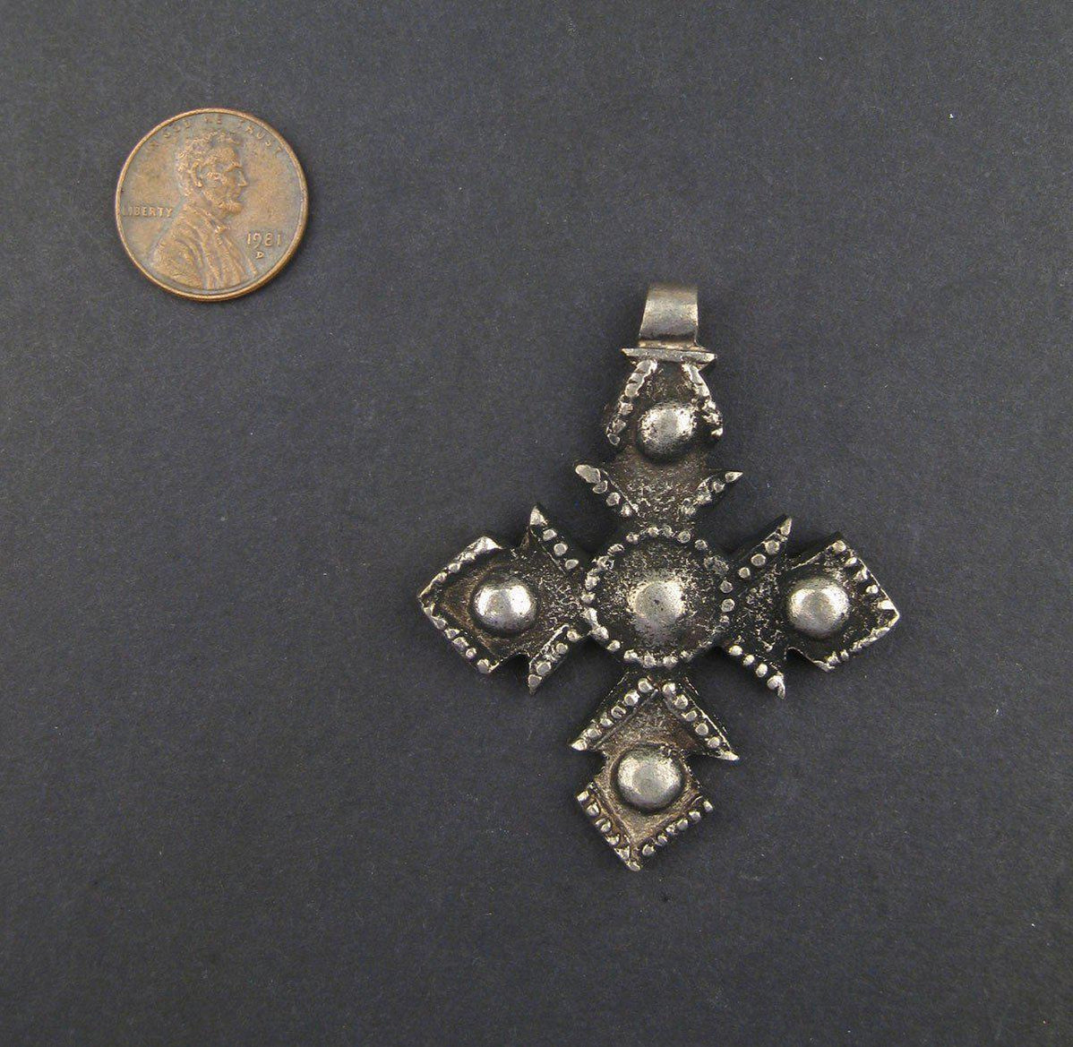 Fancy Vintage Ethiopian Four-Point Cross (50mm) — The Bead Chest