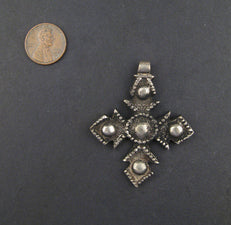 Fancy Vintage Ethiopian Four-Point Cross (50mm) — The Bead Chest
