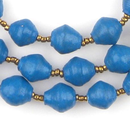 Dark Blue Recycled Paper Beads from Uganda — The Bead Chest