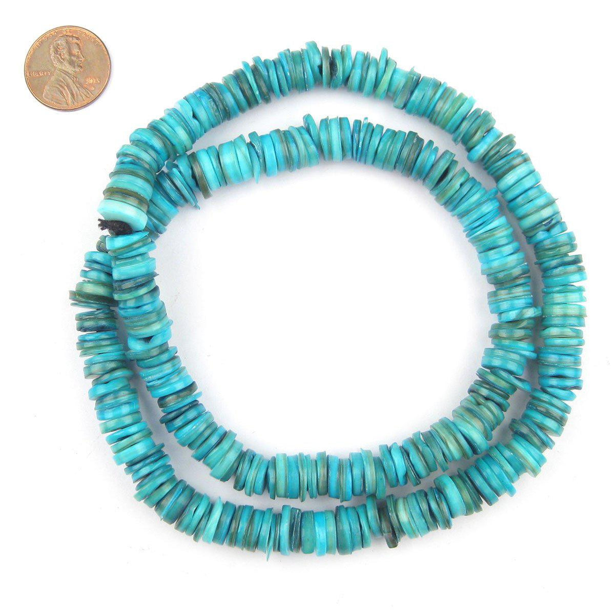 Turquoise Moroccan Heishi Shell Beads — The Bead Chest