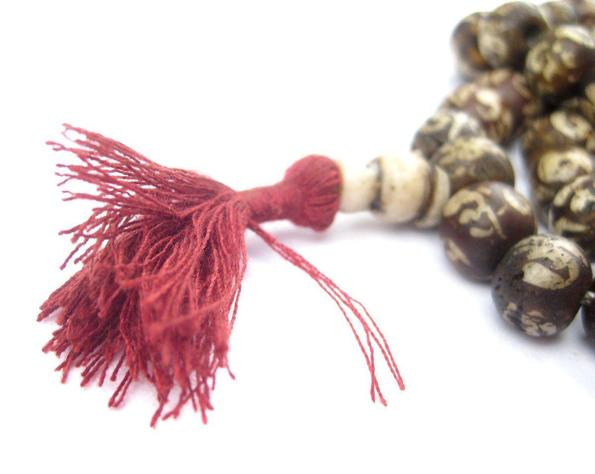 Patterned Bone Mantra Mala Beads (10mm) — The Bead Chest
