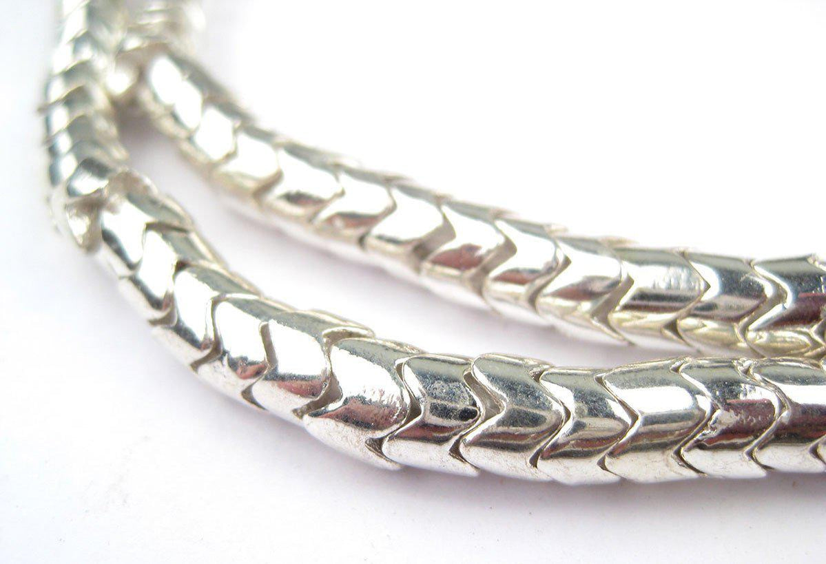 Silver Interlocking Snake Beads (6mm) — The Bead Chest