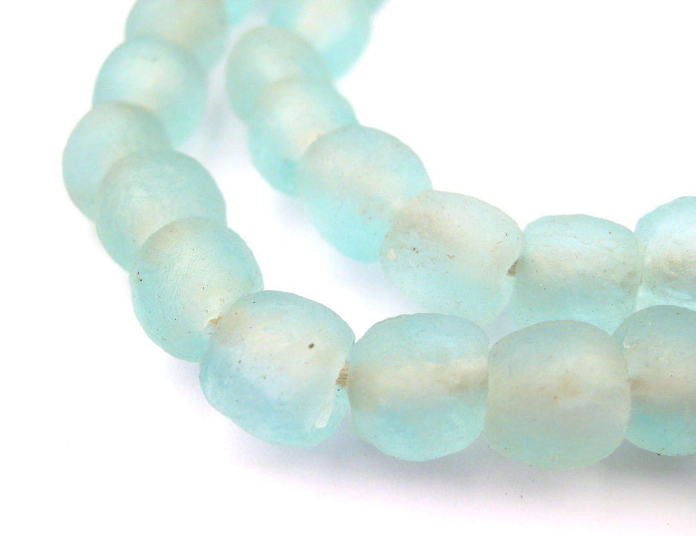 Clear Marine Recycled Glass Beads (9mm) — The Bead Chest