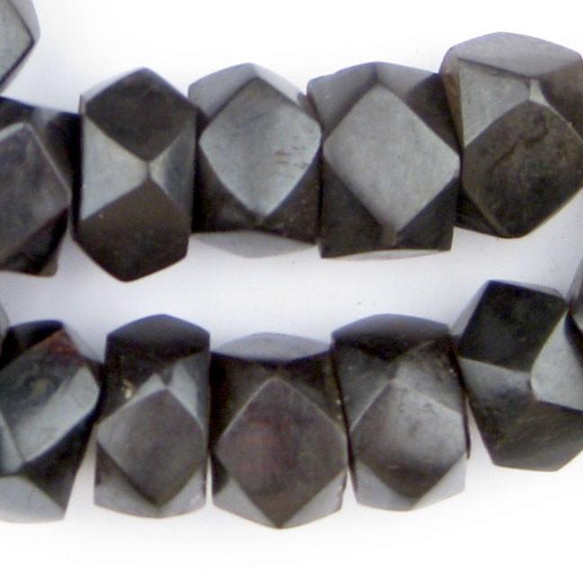 Black Kenya Bone Beads (Faceted) — The Bead Chest