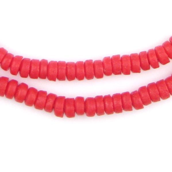 Red Mini-Disk Sandcast Beads — The Bead Chest