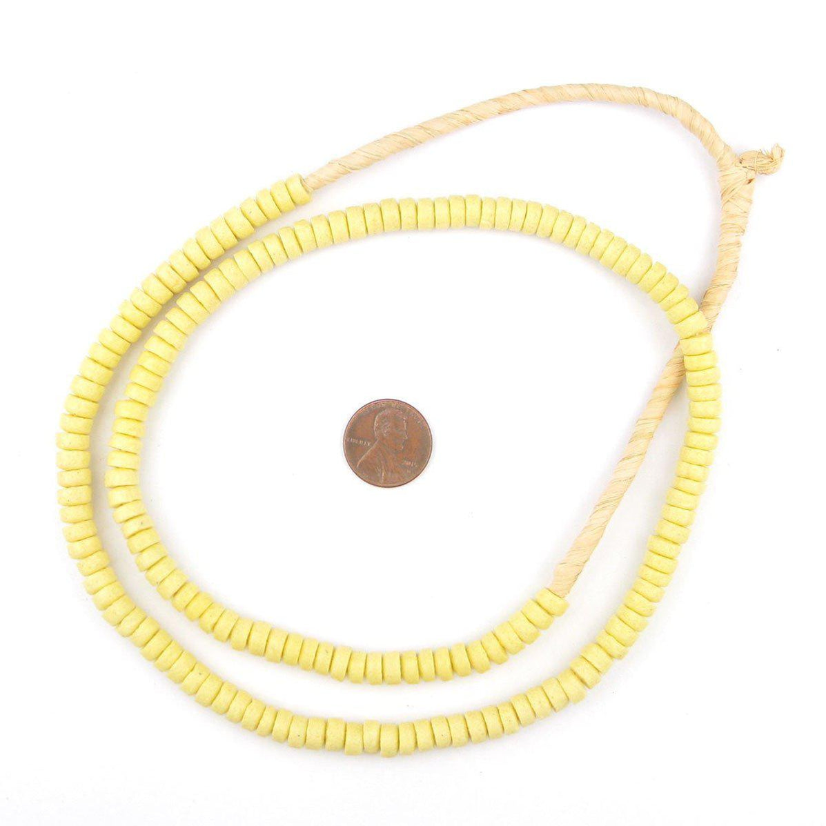 Light Yellow Mini-Disk Sandcast Beads — The Bead Chest