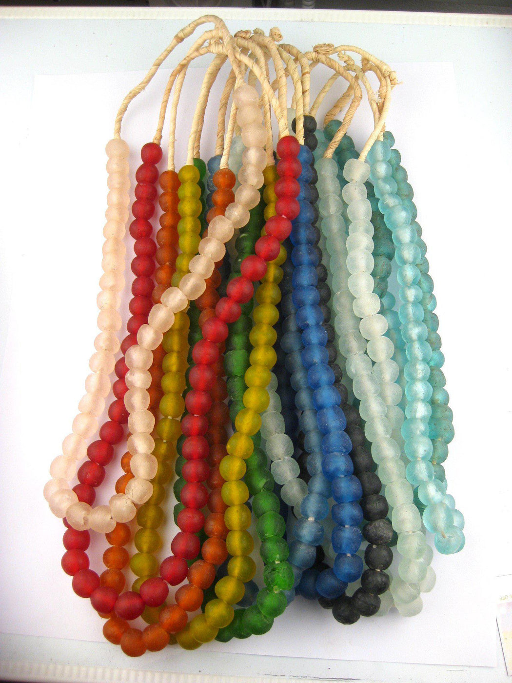 12 Strand Rainbow Bundle - Recycled Glass Beads (14mm) — The Bead Chest